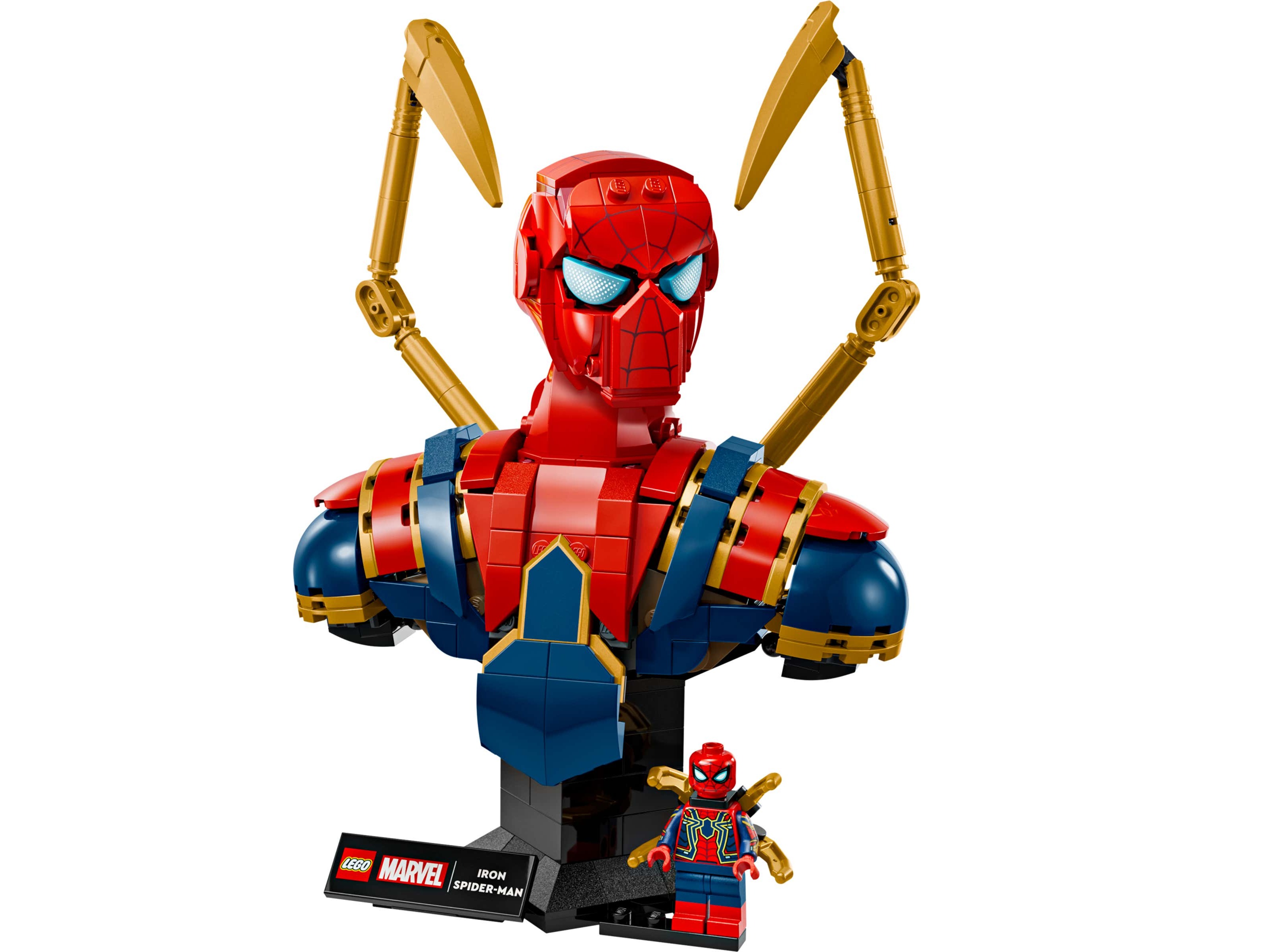 LEGO Marvel 76326 Busta Iron Spider-Man – výstavní model s pavoučími ...
